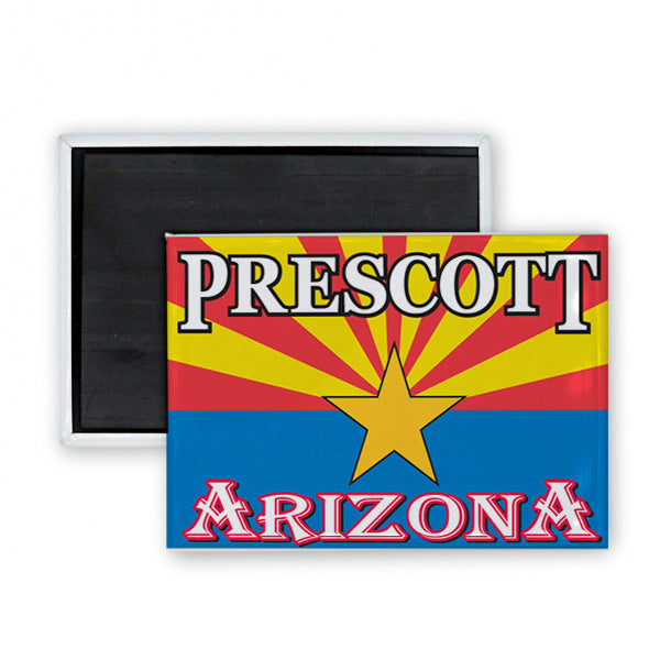 WAT-10 Prescott Arizona Flag Oval Rectangle Badge Magnet – StickerCactus