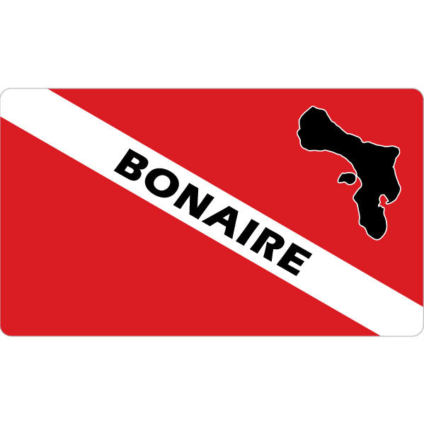1145-402 Bonaire Diver Flag Map Sticker – StickerCactus