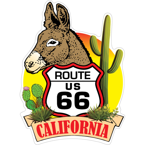 49270-5 California Donkey Head 66 Shield Sticker – StickerCactus