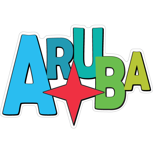 49423-56 Aruba Star and Big Letters Sticker – StickerCactus