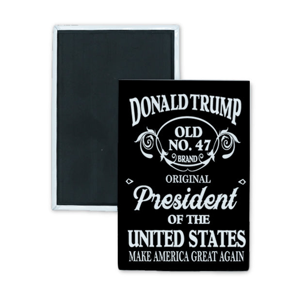 10589-500 Novelty Trump Whisky Label Rectangle Badge Magnet – StickerCactus